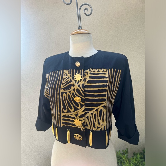 Platinum | Jackets & Coats | Vintage Glam 8s Bolero Style Jacket Blck ...